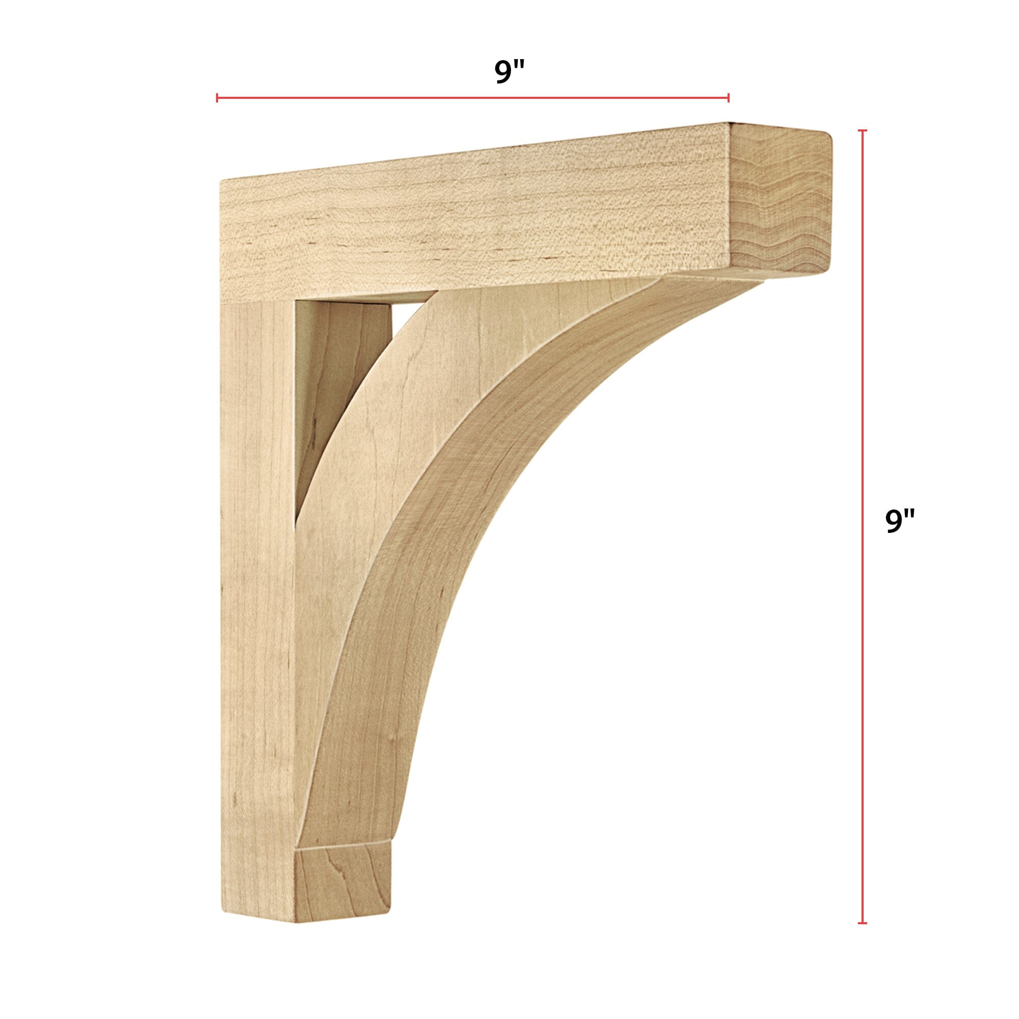 Farmhouse Arch Wood Bracket (9"h x 9"d) – Waddell